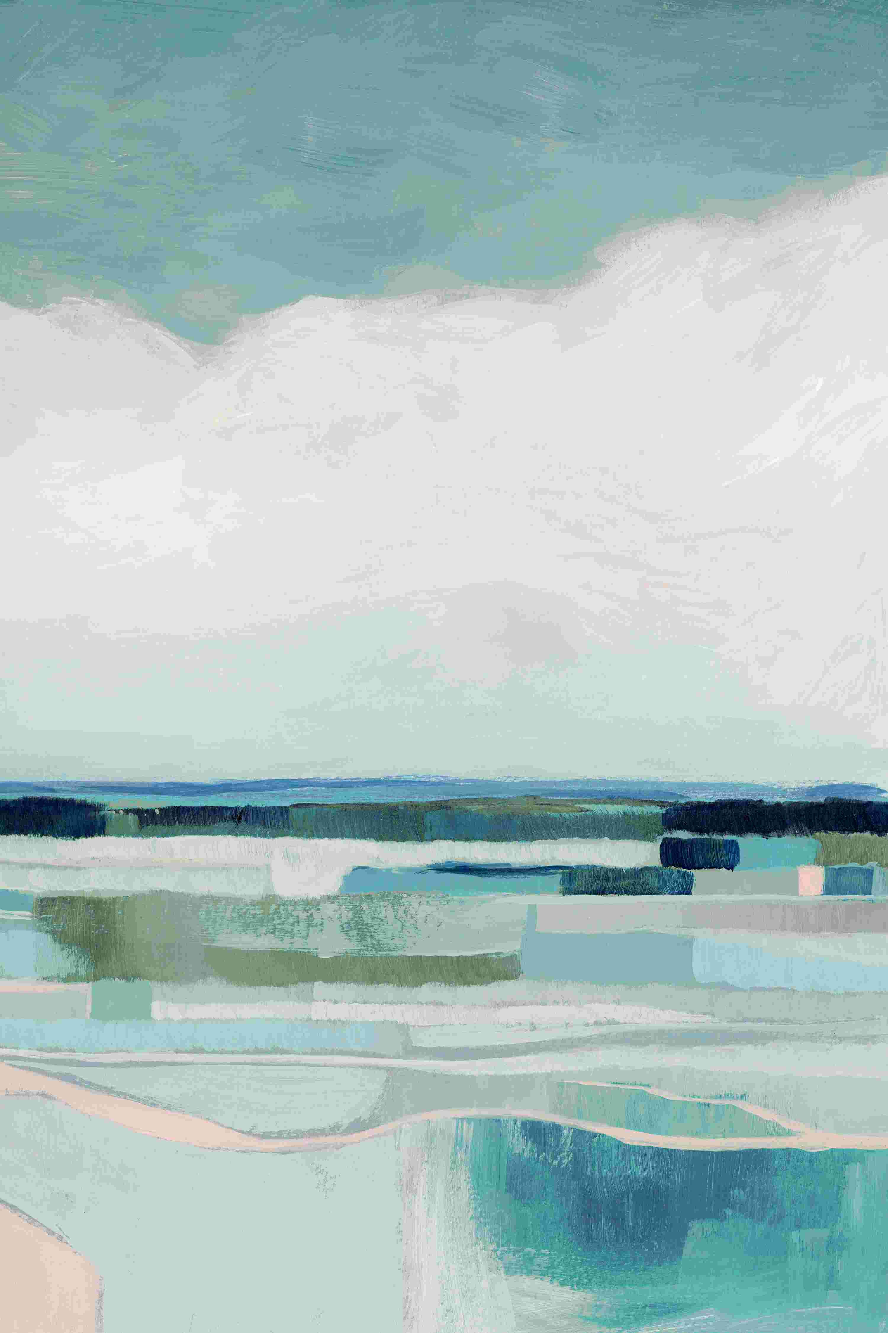 Highland Dunes Seafoam Sky II by Grace Popp - Wrapped Canvas Painting | Wayfair